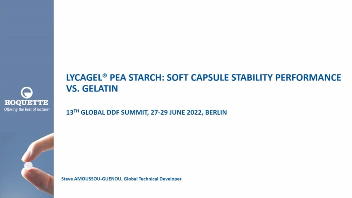 LYCAGEL® soft capsules stability compared to gelatin.