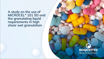 MICROCEL® 101 SD Microcrystalline Cellulose in High Shear Wet Granulation