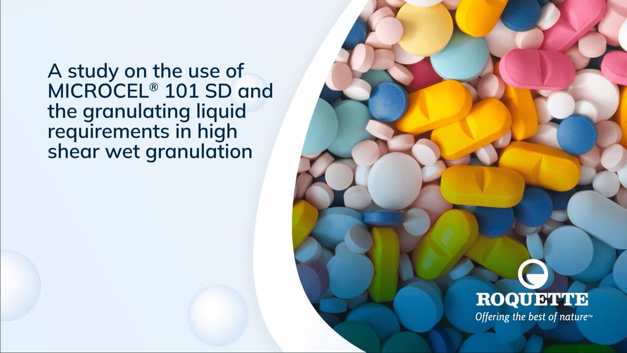 MICROCEL® 101 SD Microcrystalline Cellulose in High Shear Wet Granulation